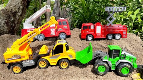 Lắp Ráp Ô Tô Máy Xúc Cát Xe Cứu Hỏa Xe Cẩu Múc Cát Xe Container Ô