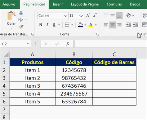 Como Criar C Digo De Barras No Excel Excel Easy