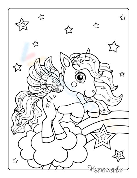 Baby Unicorn On Rainbow Worksheet