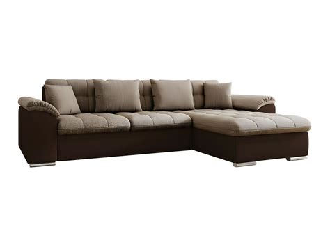 Canapé d angle Miami 101 Marron Fonction de couchage Boîte de