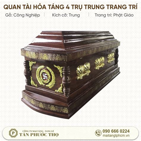 Quan Tài Hỏa Táng 4 trụ Trung Trang Trí