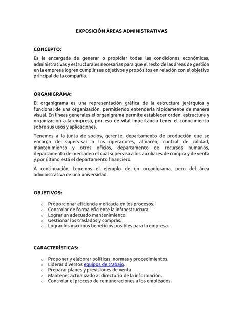 Exposición Áreas Administrativas EXPOSICIÓN ÁREAS ADMINISTRATIVAS