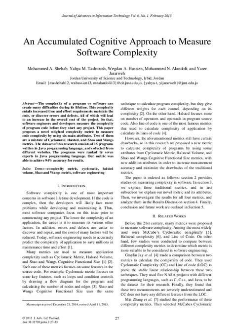 pdf an accumulated cognitive approach to measure software complexity mohammed a shehab