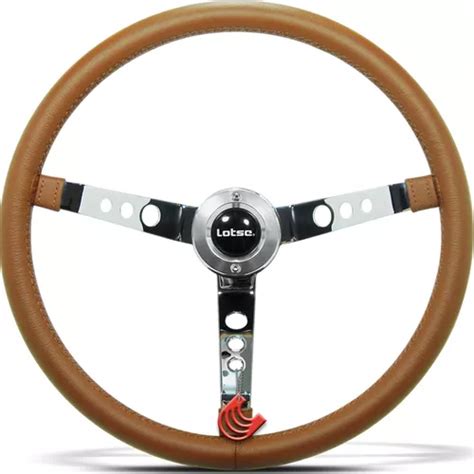 Volante Esportivo Couro Marrom Clássico Lotse Big Brinde