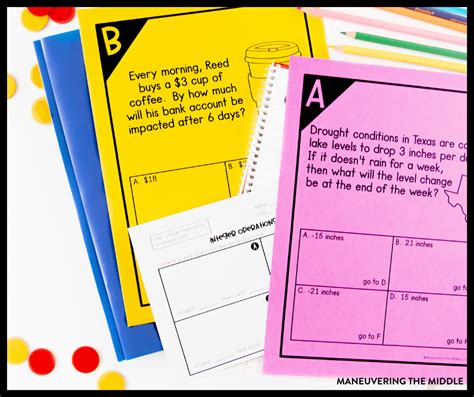 teaching multiplying and dividing integers maneuvering the middle