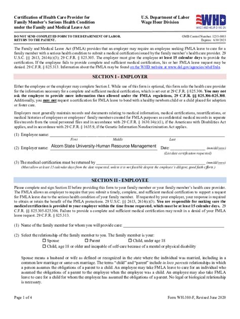 Fillable Online FMLA Forms WH 380 E Certification Of Health Care
