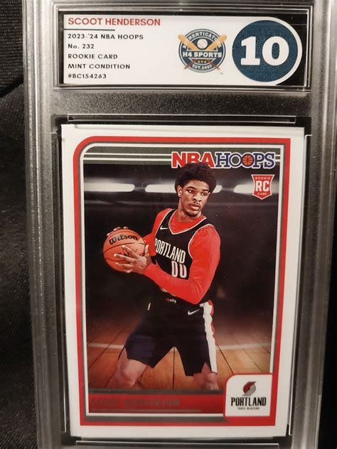 2023 24 Panini NBA Hoops Rookies 232 Scoot Henderson RC For Sale