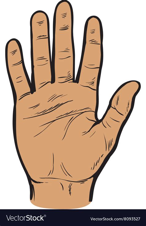 Painted Hand With An Open Palm Royalty Free Vector Image