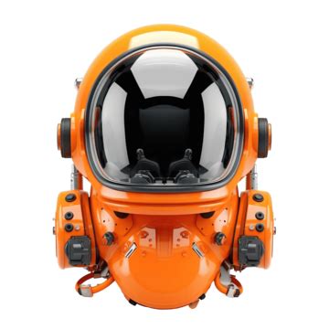 Casco Espacial Naranja Traje Equipo De Astronauta Vista Frontal PNG