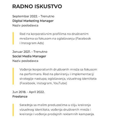 Kako Napisati Dobar CV Detaljno Uputstvo Primeri CV A