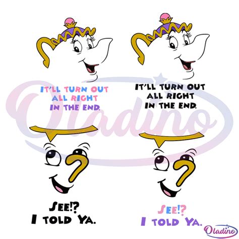 Chip And Mrs Potts Beauty And The Beast SVG Digital File Disney Svg