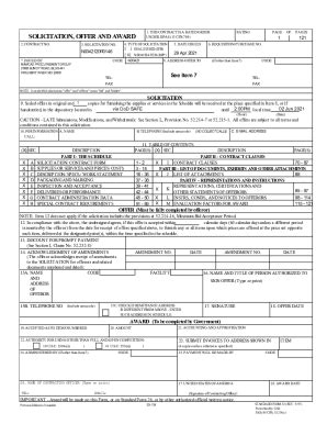 Fillable Online SOLICITATION OFFER AND AWARD UNDER DPAS 15 CFR 700