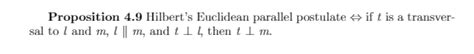 solved prove proposition 4 9 hilbert s euclidean parallel