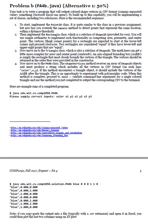 problem b pa4b java {alternative 1 50 your task