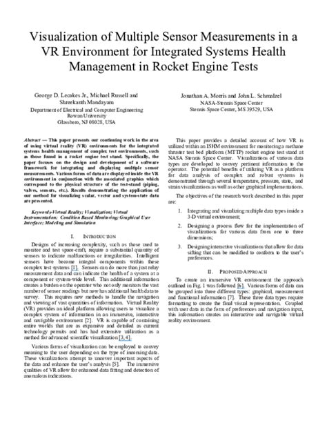 pdf visualization of multiple sensor measurements in a vr environment for integrated systems