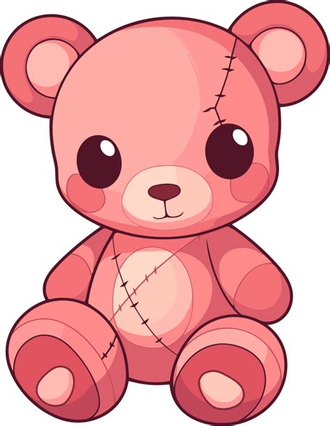 Ai Generado Un Linda Un Dibujos Animados Osito De Peluche Oso Rosado