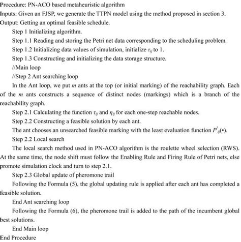 procedure of pn aco based metaheuristics algorithm download scientific diagram