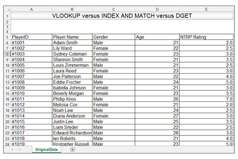 VLOOKUP Versus Index And Match Versus DGET Index Excel Match