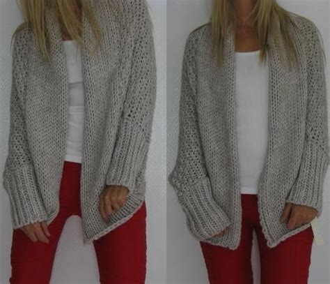 Cardigans Strickjacken ALPAKA WENDE CARDIGAN GROBSTRICK CREME Ein