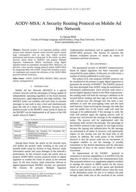 pdf aodv msa a security routing protocol on mobile ad hoc network dokumen tips