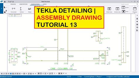 Tekla Detailing Assembly Drawing Tutorial 13 YouTube