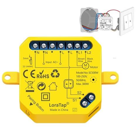 AJW Interrupteur Module Volet Roulant Connecté WiFi Commutateur Rideau
