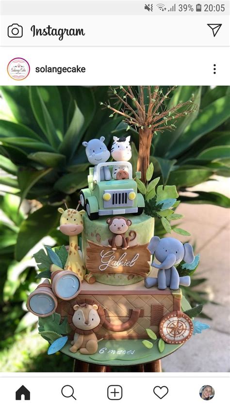 Pin de Aurélie Casula em Idée gateau em 2024 Decoração safari festa