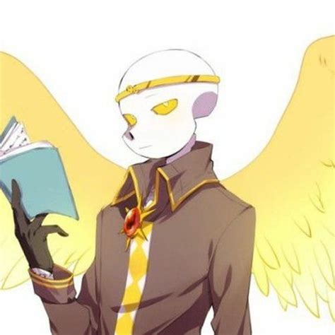 An Anime Character Is Holding A Book With Wings On His Head And Wearing
