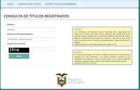 Consulta de títulos Senescyt registrados 2023 en línea