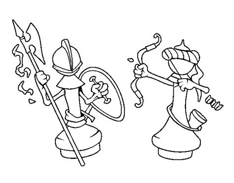 Dibujo De Piezas De Ajedrez Para Colorear Dibujos Net