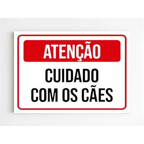 Kit 10 Placas de sinalização atenção cuidado os cães mdf Submarino