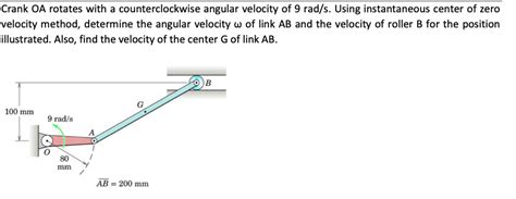 solved crank oa rotates with a counterclockwise angular