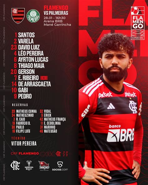 Escalação do Flamengo para a Supercopa do Brasil