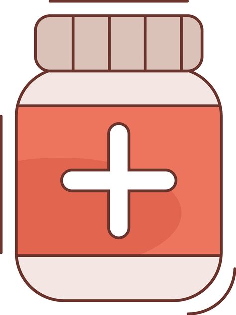 Illustration Of Medicine Bottle Icon In Orange And Brown Color
