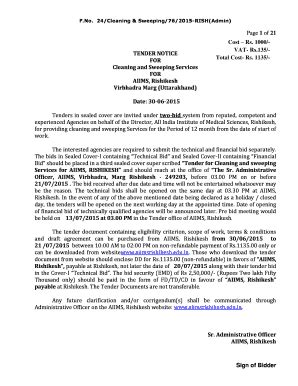 Fillable Online Aiimsrishikesh Edu Page Of Sign Of Bidder Tender