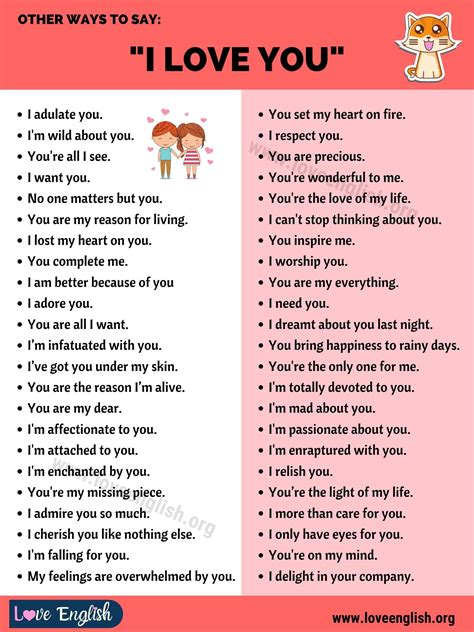 I LOVE YOU 60 Romantic Ways To Say I Love You In English Love English
