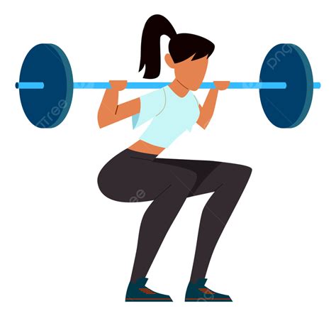 Woman Lift Weights Power Lifting Isolated Female Shape PNG And