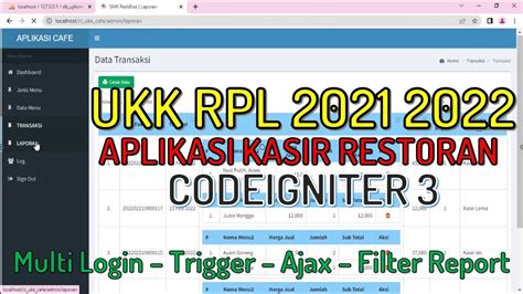 UKK RPL 2021 2022 DEMO APLIKASI KASIR RESTORAN YouTube