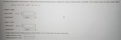 solved find the critical points of the function then use