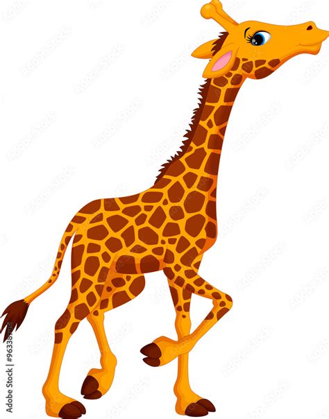 Cute Giraffe Cartoon Stock Vector Adobe Stock