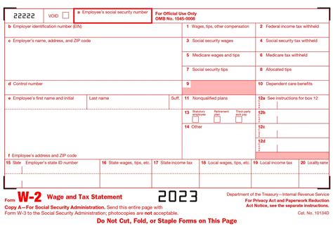 W2 Form 2023 Example Printable Forms Free Online