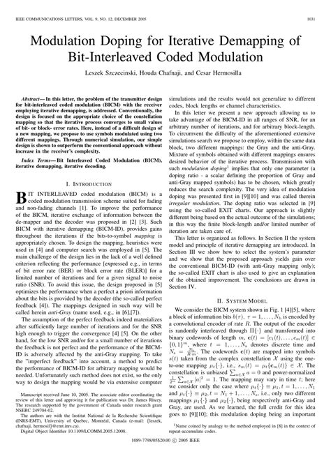 pdf modulation doping for iterative demapping of bit interleaved coded modulation