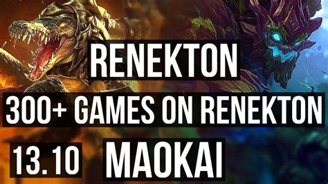 RENEKTON Vs MAOKAI TOP 6 2 6 300 Games KR Master 13 10 YouTube