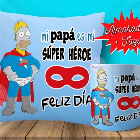 Plantillas Tazas Y Almohadones Día Del Padre Simpsons Homero combo