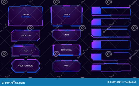 Game Panel Streaming Overlay Interface Elements Futuristic Monitor
