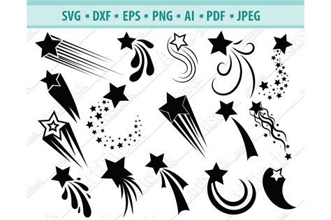 Shooting Stars Falling Stars Svg Comets Svg Dxf Png Eps 429499