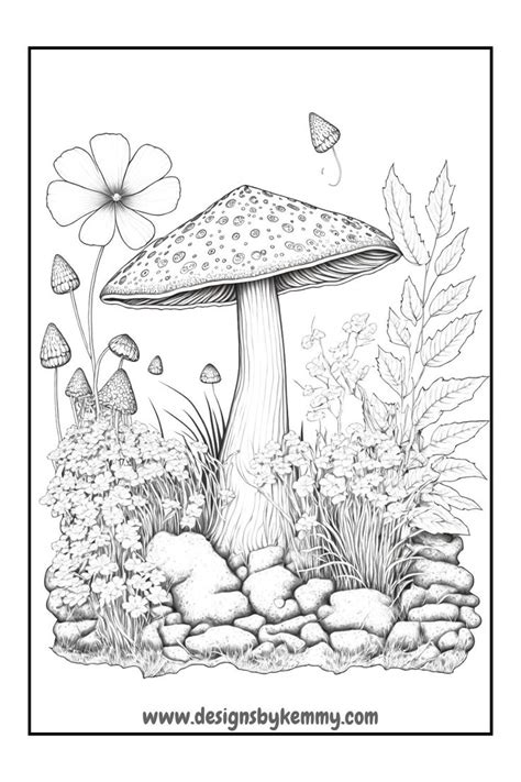 Printable Mushrooms Coloring Pages Printable Mushrooms Adult Coloring