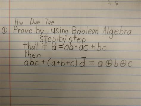 solved prove by using boolean algebra step by step please
