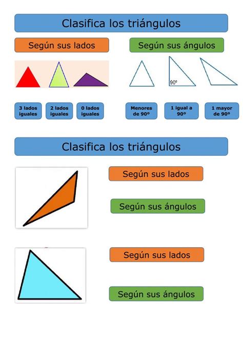 Clasificación de triángulos Ficha interactiva Worksheets Pie Chart