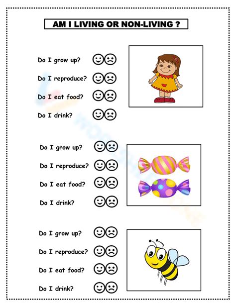 Living And Non Living Things Worksheet